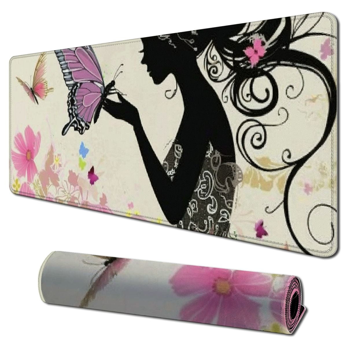 Ullo0ord Flower Fairy Girl with Pink Wing Elves Butterflies Pattern ...