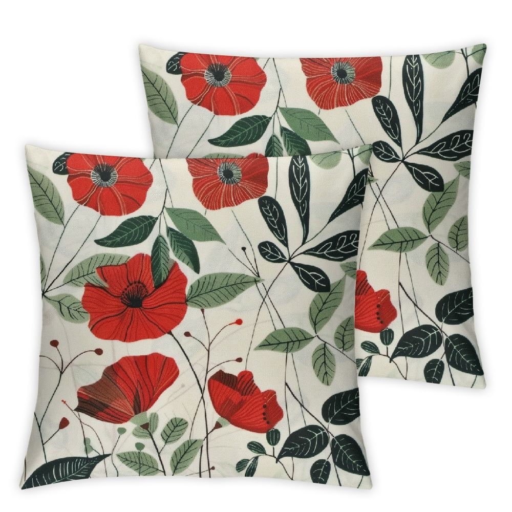 Ullo0ord Flower Throw Pillow Cover Leaves Rural Floral Growth Botany ...