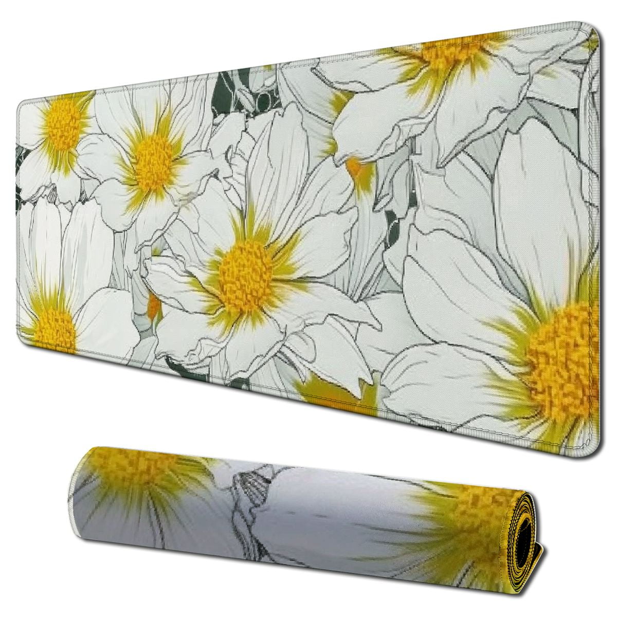 Ullo0ord Gaming Mouse Pad Chamomile Flower Large Mouse Pad Spring ...
