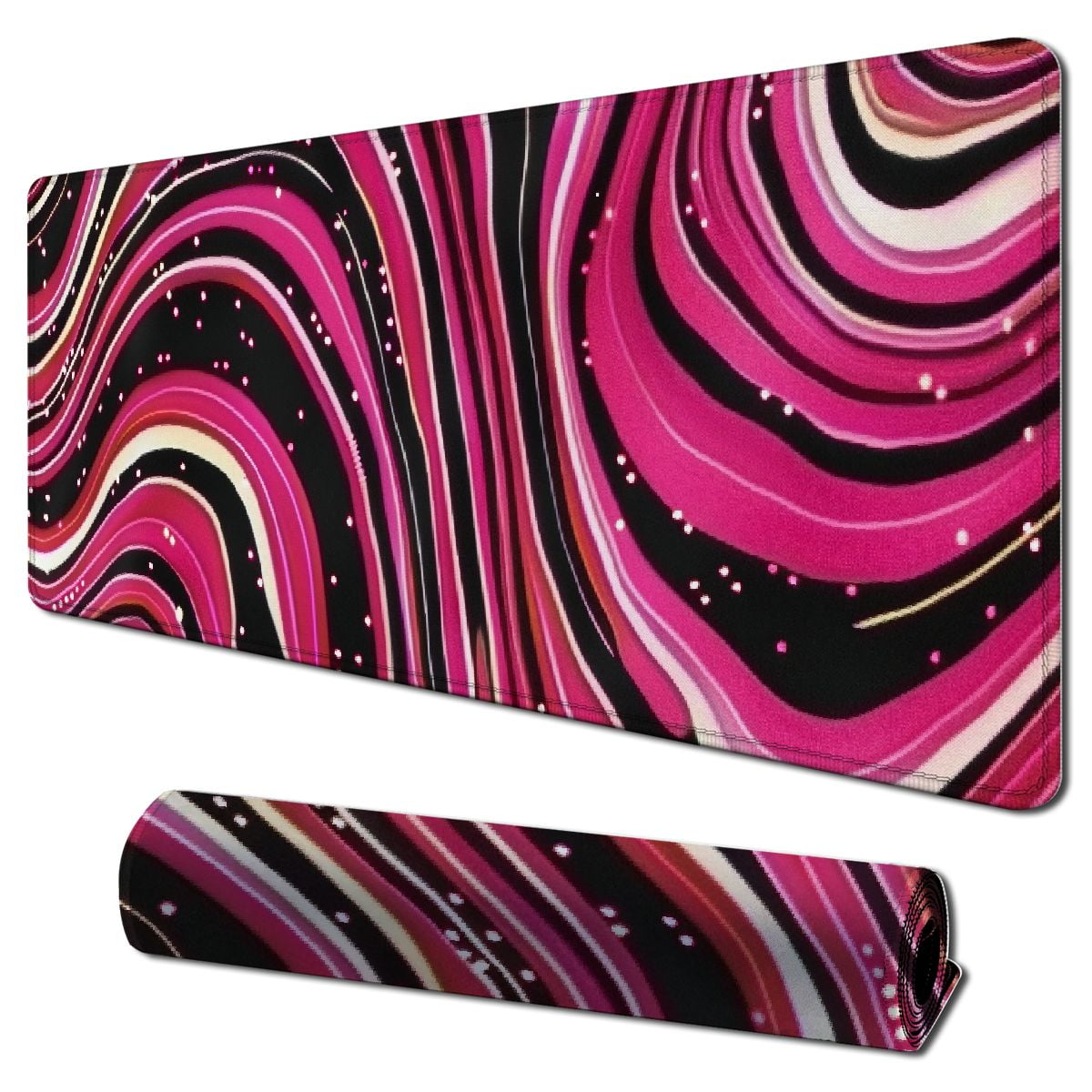 Ullo0ord Gaming Mouse Pad Large, Hot Pink Mouse Mat with Stitched Edges ...