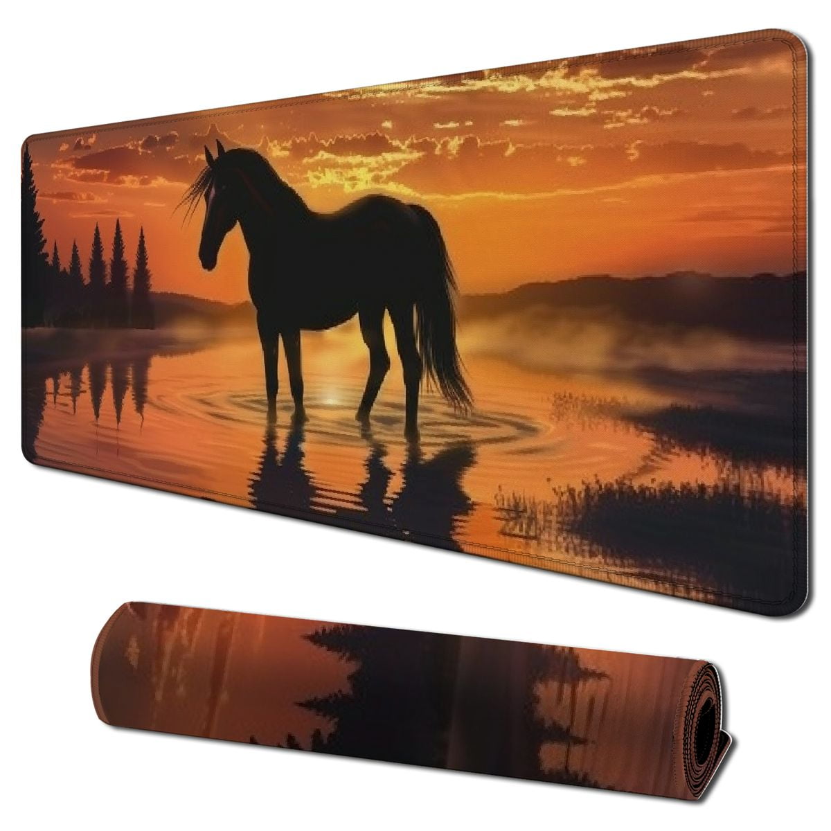 Ullo0ord Gaming Mouse Pad Large Mousepad Animal Horse Starry Neon ...