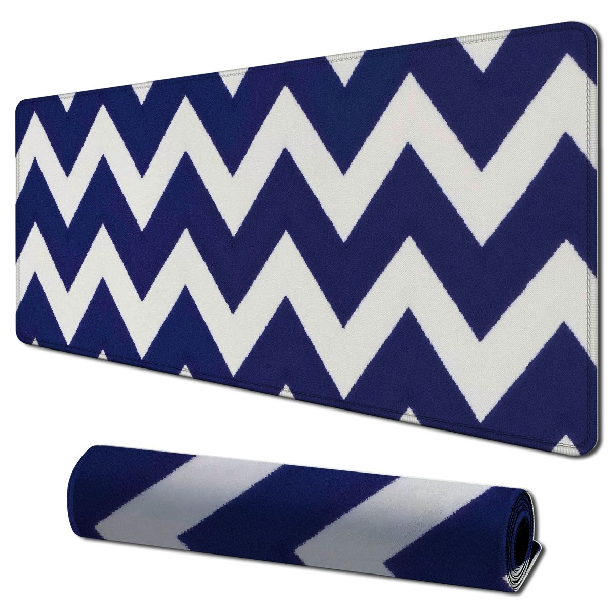 Ullo0ord Gaming Mouse Pad Large, Retro Zig Zag Pattern Extended Mouse Mat with Stitched Edges ...