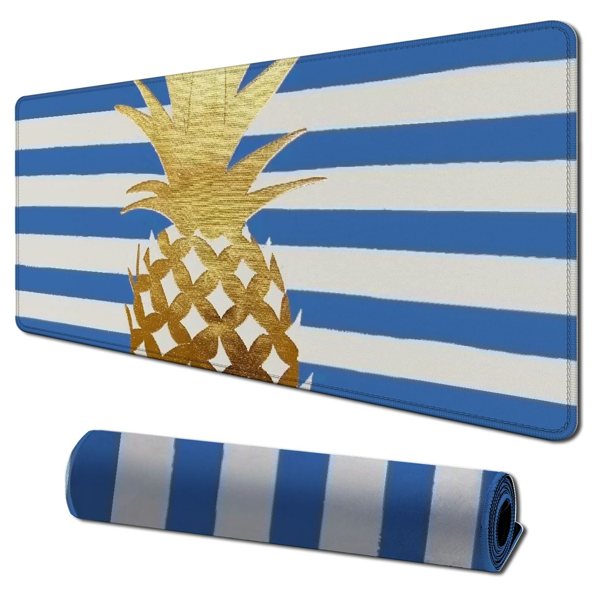 Ullo0ord Gaming Mouse Pad Large, Tropical Gold Pineapple Navy Blue ...