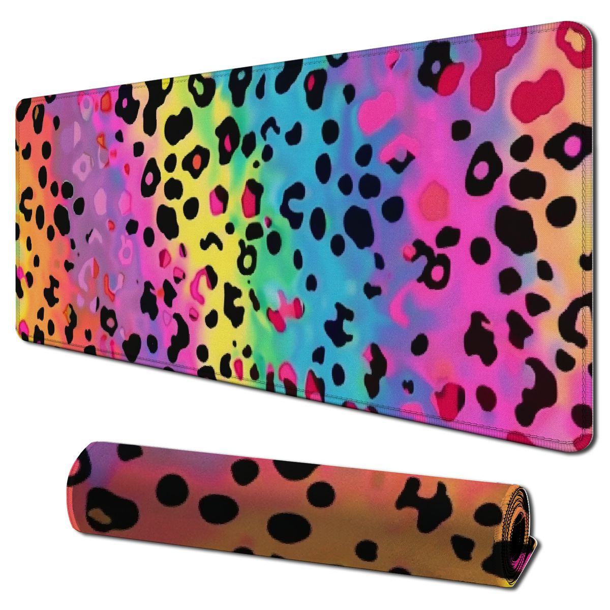 Ullo0ord Gaming Mouse Pad Leopard Print Large Mouse Pad Colorful Animal ...