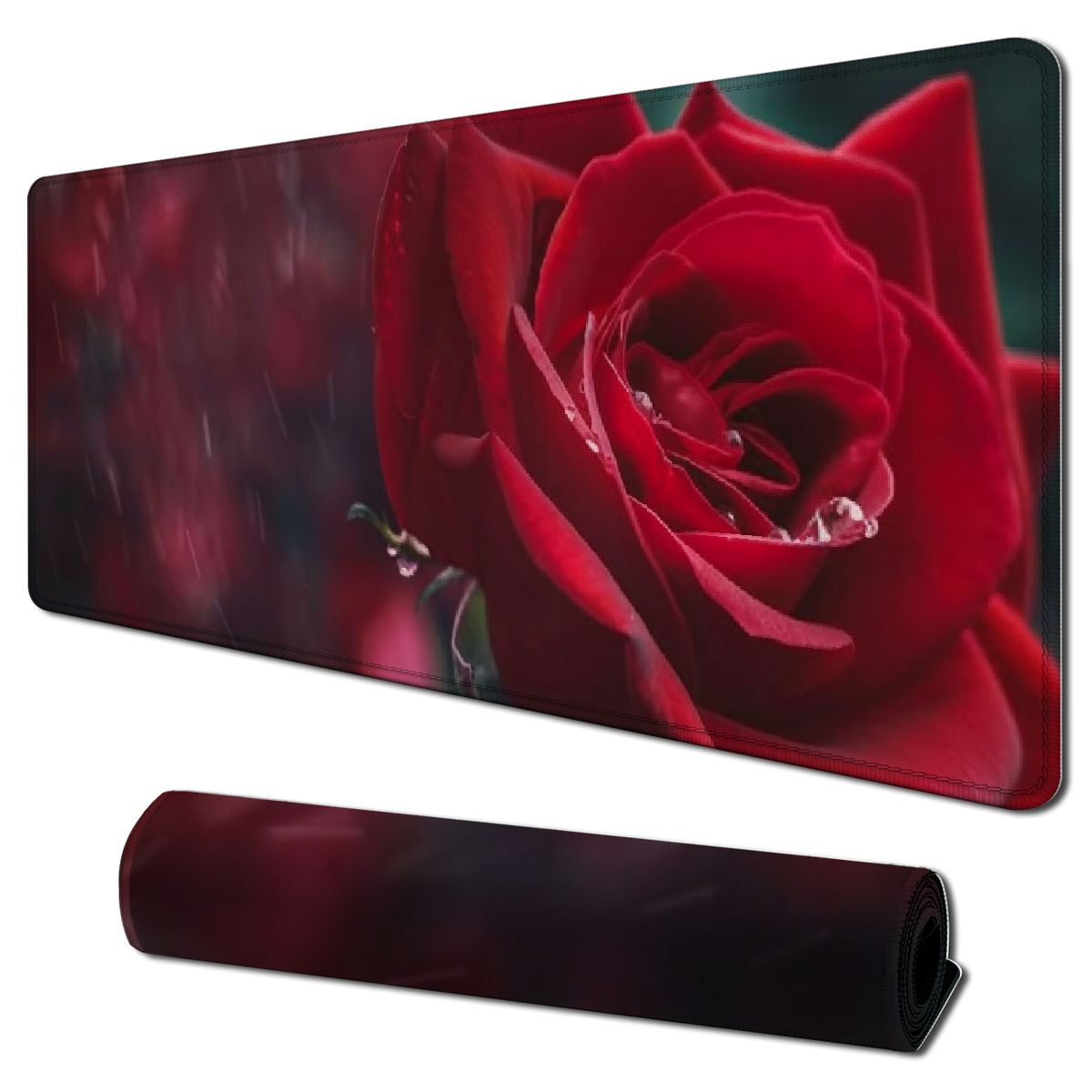 Ullo0ord Gaming Mouse Pad Red Rose Flower And Large Mouse Pad Valentine ...