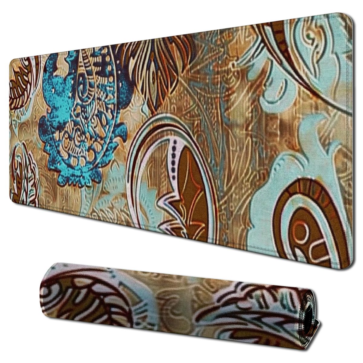 Ullo0ord Gaming Mouse Pad Vintage Paisley Large Mouse Pad Desk Mats on ...