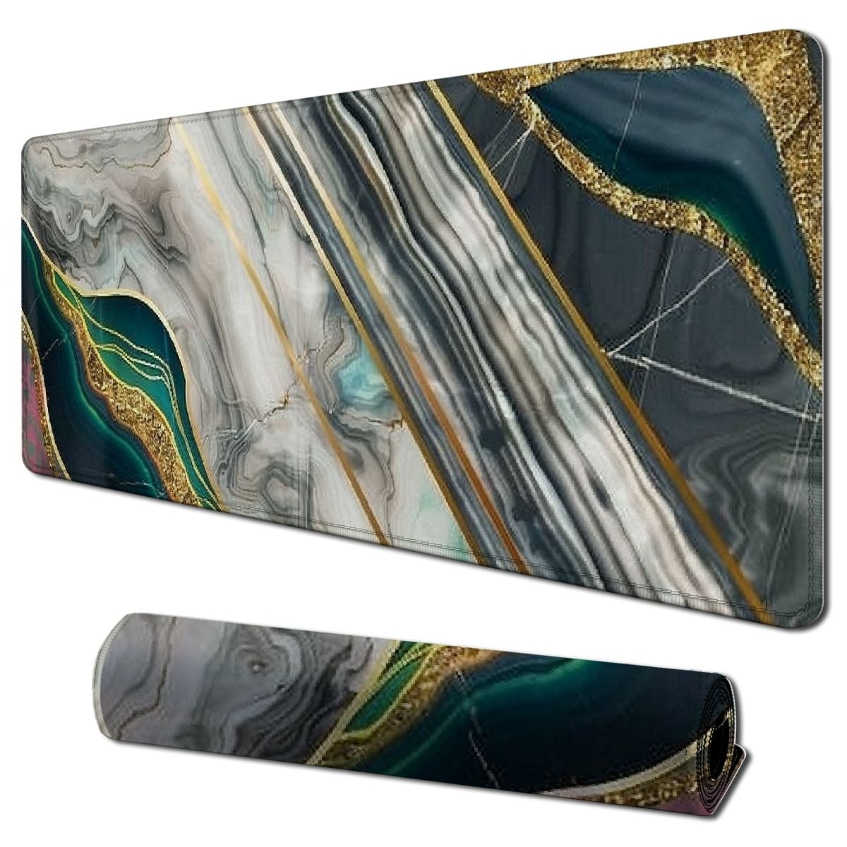 Ullo0ord Gold Marble Striped Abstract Art Deco Non-Slip Mouse Pads ...