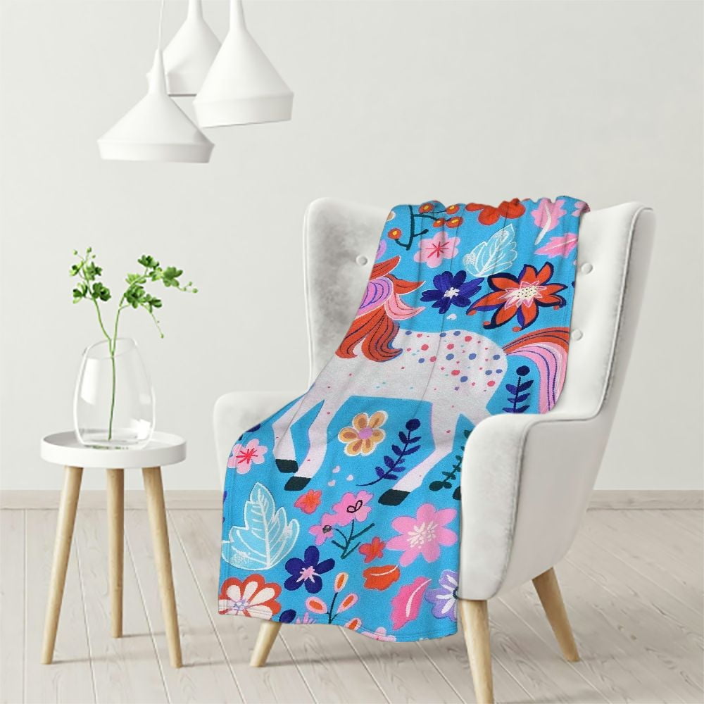 Ullo0ord Horse Flowers Lightweight Cozy Soft Microfiber Polyester ...