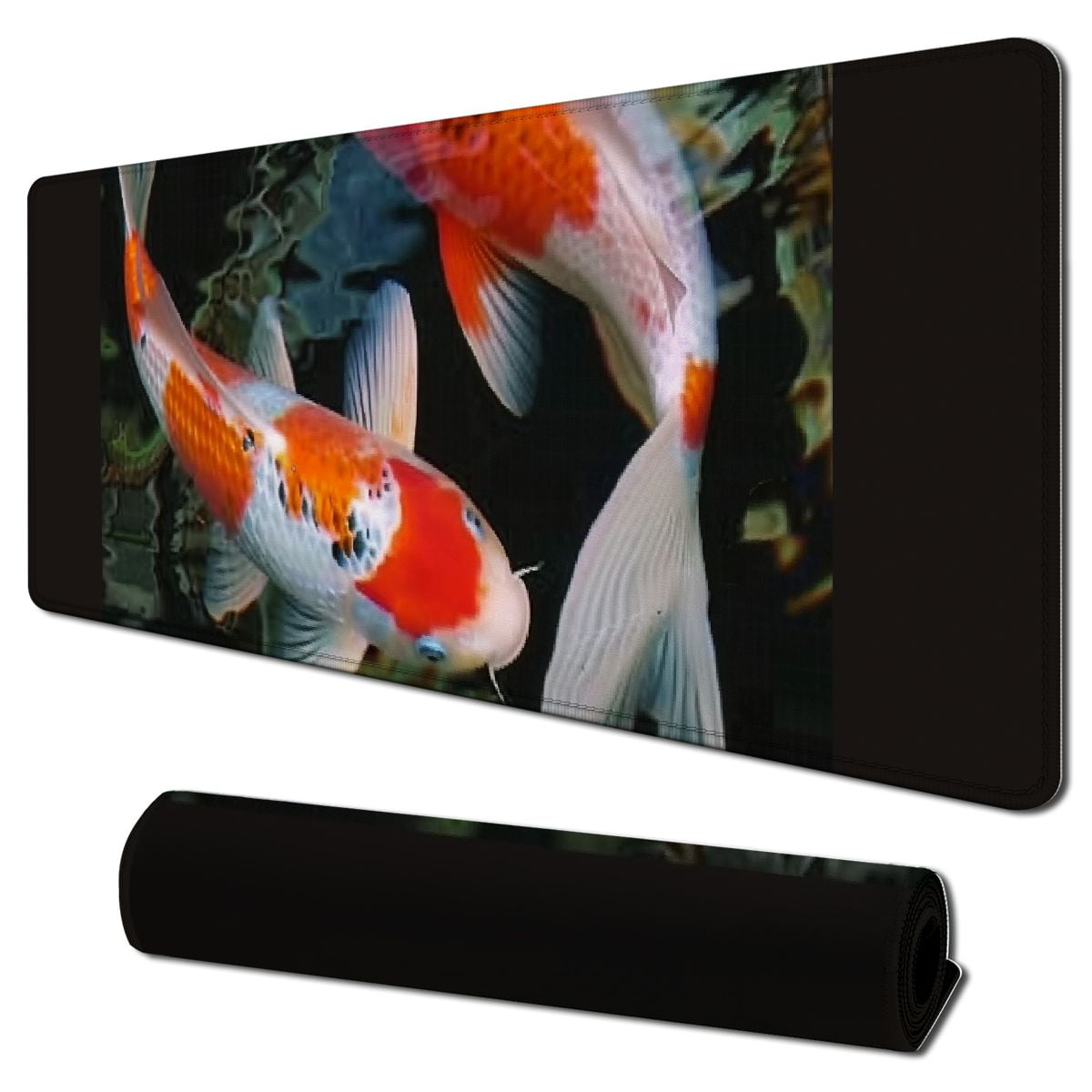 Ullo0ord Koi Fishes Non-Slip Mouse Pads Rubber Desk Mat Easy Clean ...