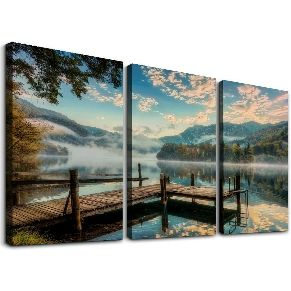 Ullo0ord Lake Scene : Scenery Print Landscape Painting Scenic Artwork ...