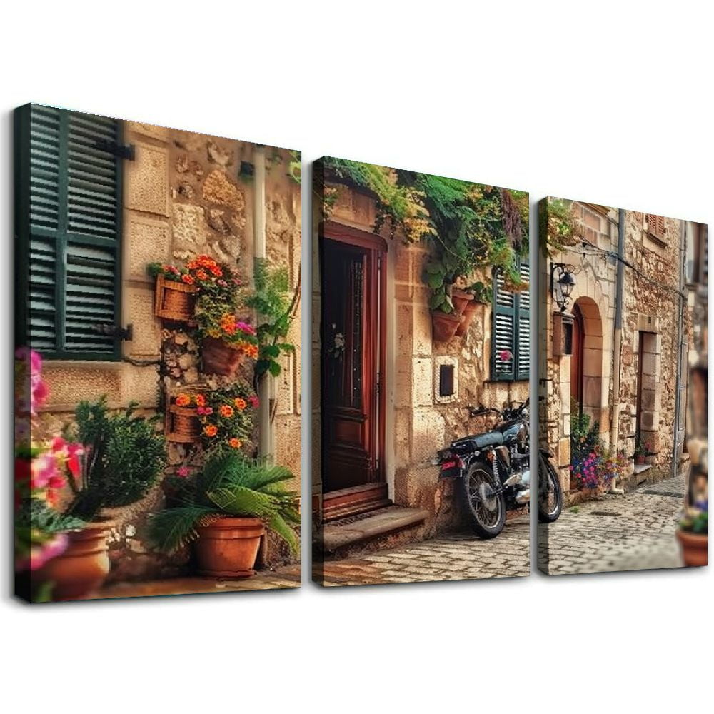 Ullo0ord Landscape Photography Picture Art Poster-Mediterranean Town ...