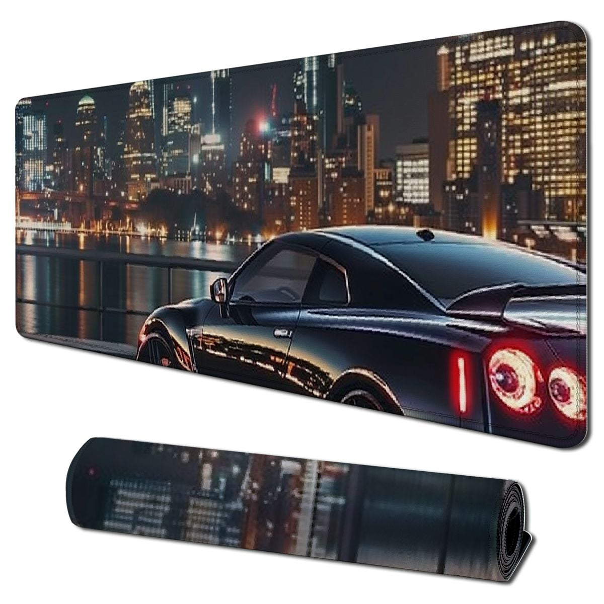 Ullo0ord Large Gaming Mouse Pads City Night Modified JDM Car R35 Cool ...