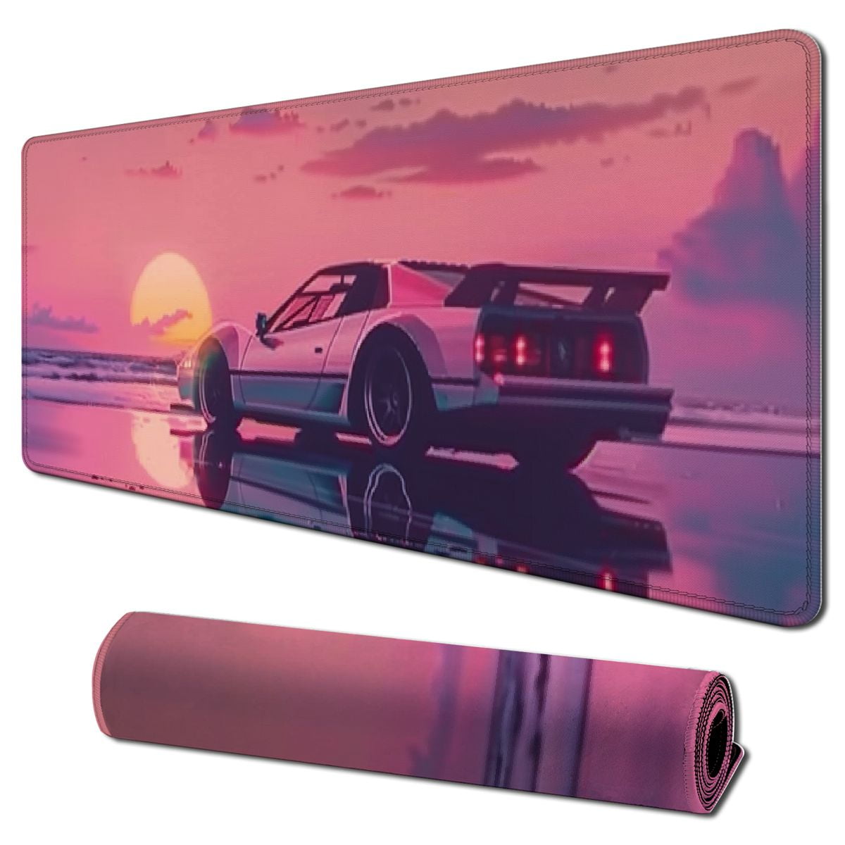 Ullo0ord Large Mouse Pad Gaming Classic Sport Car Pink Sunset ...
