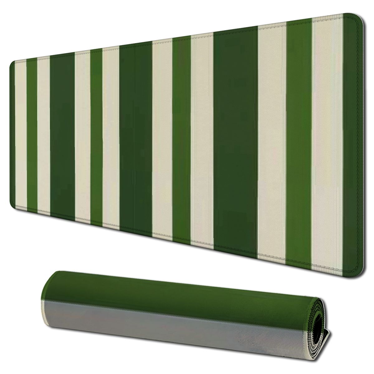 Ullo0ord Large Mouse Pads, Green White Stripes Gaming Mat Extended ...