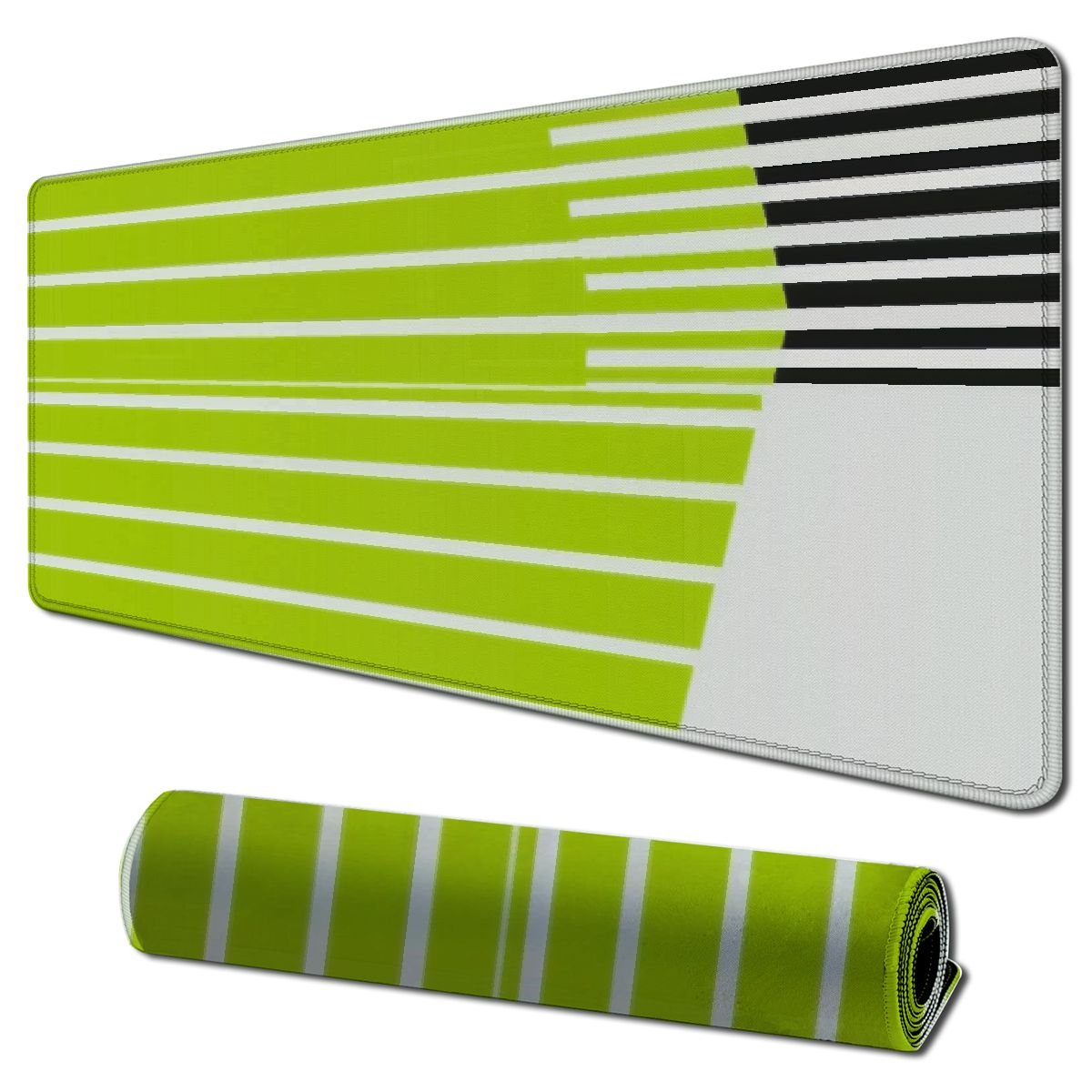 Ullo0ord Large Mouse Pads, Modern Lime Green Stripes Gaming Mat ...