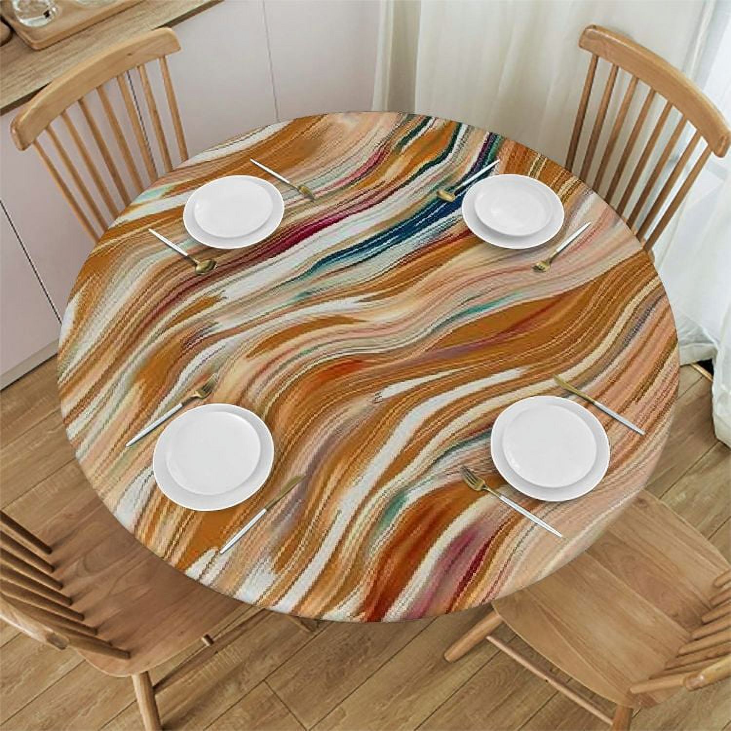 Ullo0ord Marble Pattern Table Cloth Cover,Elastic Edge,Suitable for ...