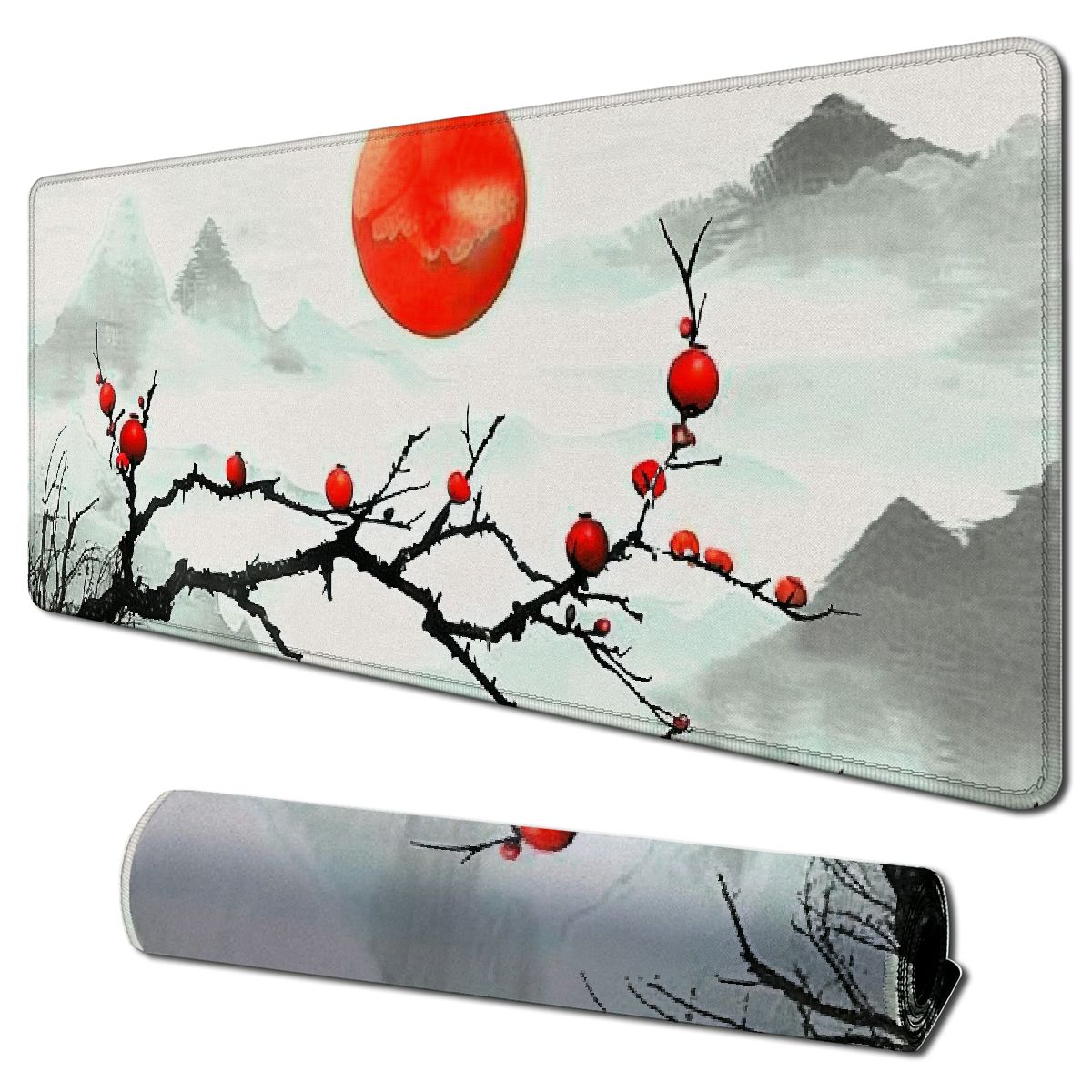 Ullo0ord Mouse Pad Gaming Mousepad Large Japanese Sakura Mouse Mat with ...