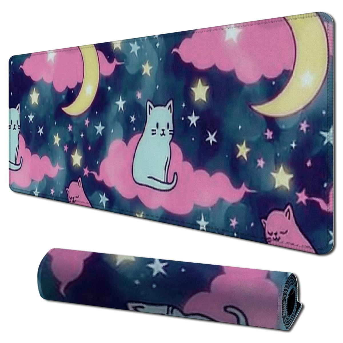Ullo0ord Mouse Pad Gaming Pink Ghost Large Mouse Pad Computer Desk Pad ...
