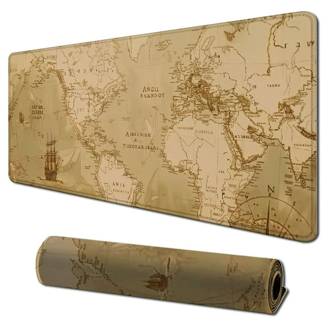 Ullo0ord Mouse Pad Gaming Vintage World Map Large Mouse Pad Old World ...