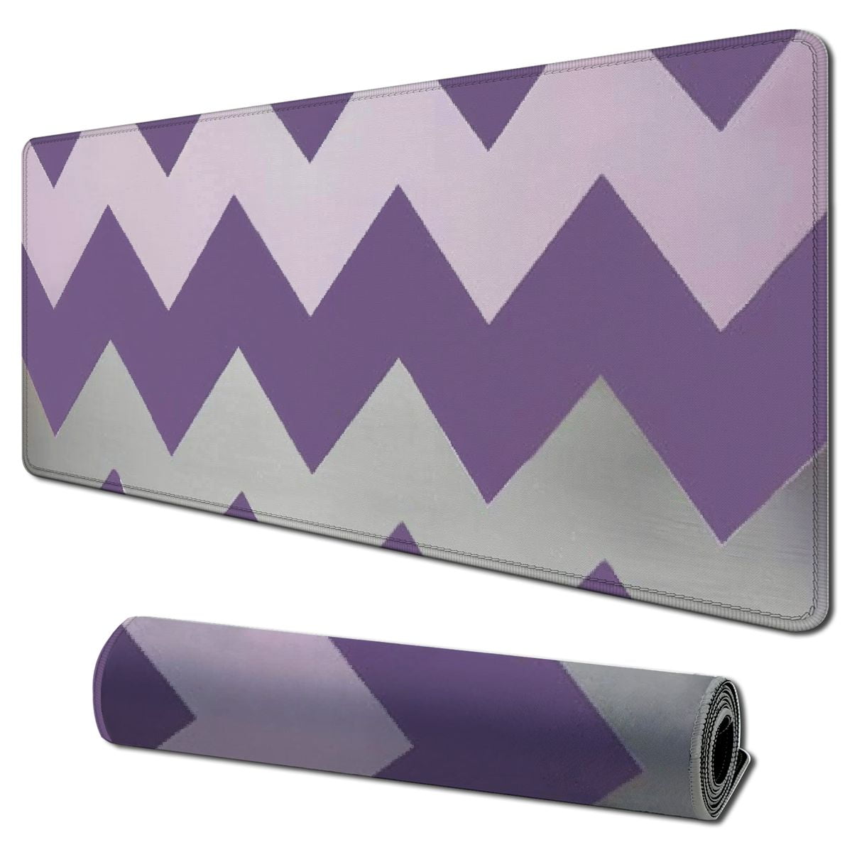 Ullo0ord Mouse Pad Large, Silver Gray Grey Stripes Lavender Extended ...