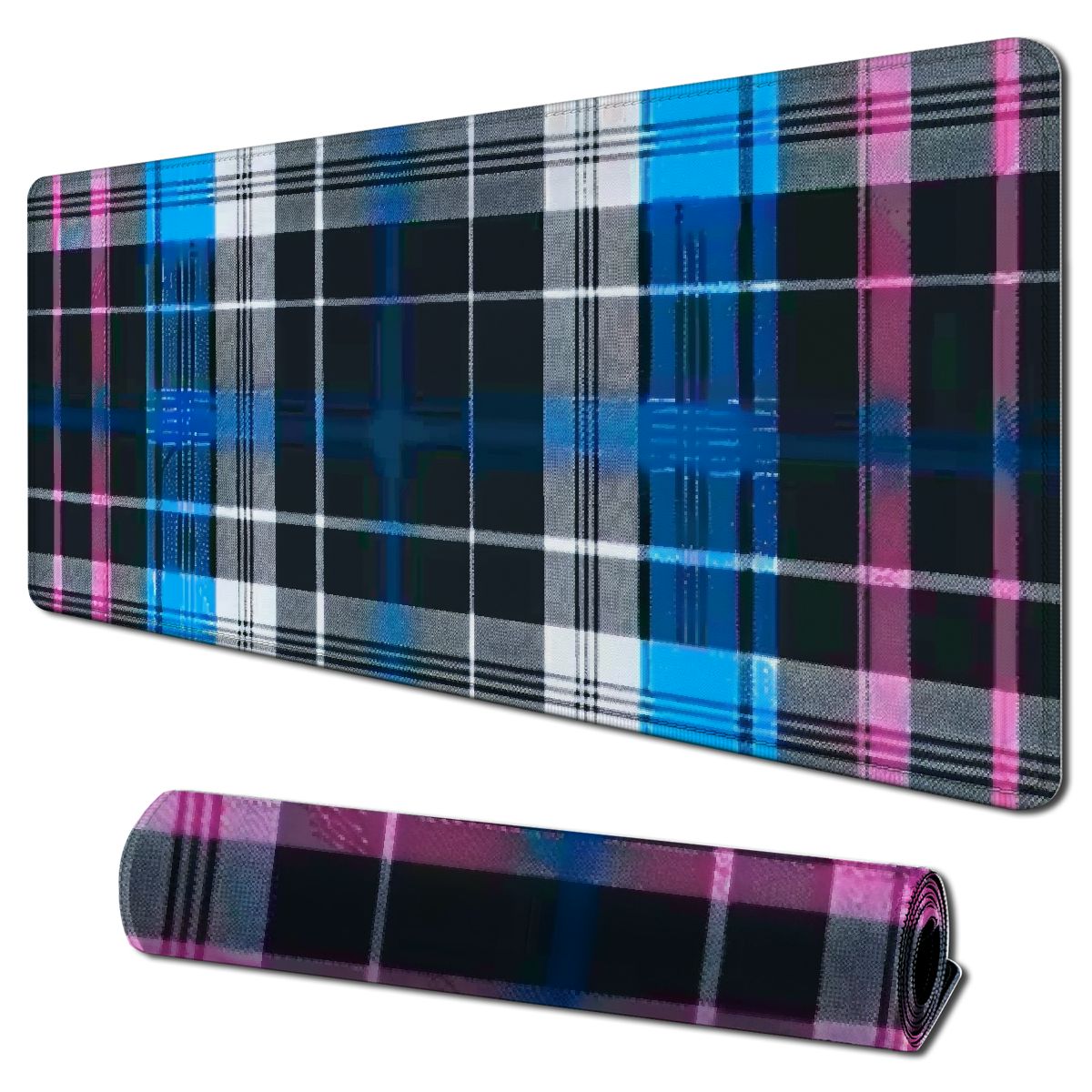 Ullo0ord Mouse Pad Scotland Tartan Blue Black Plaid Texture with Non ...