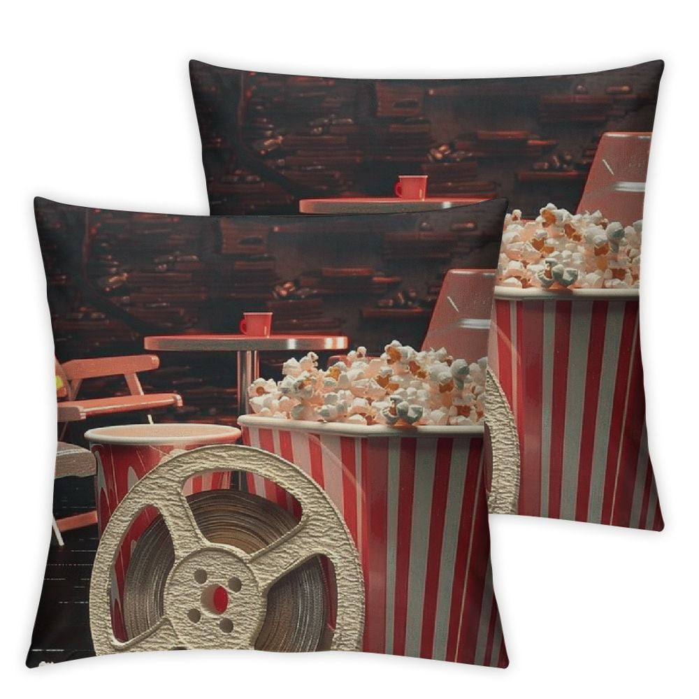 Ullo0ord Movie Theater Throw Pillow Cushion Cover, Objects of The Film ...