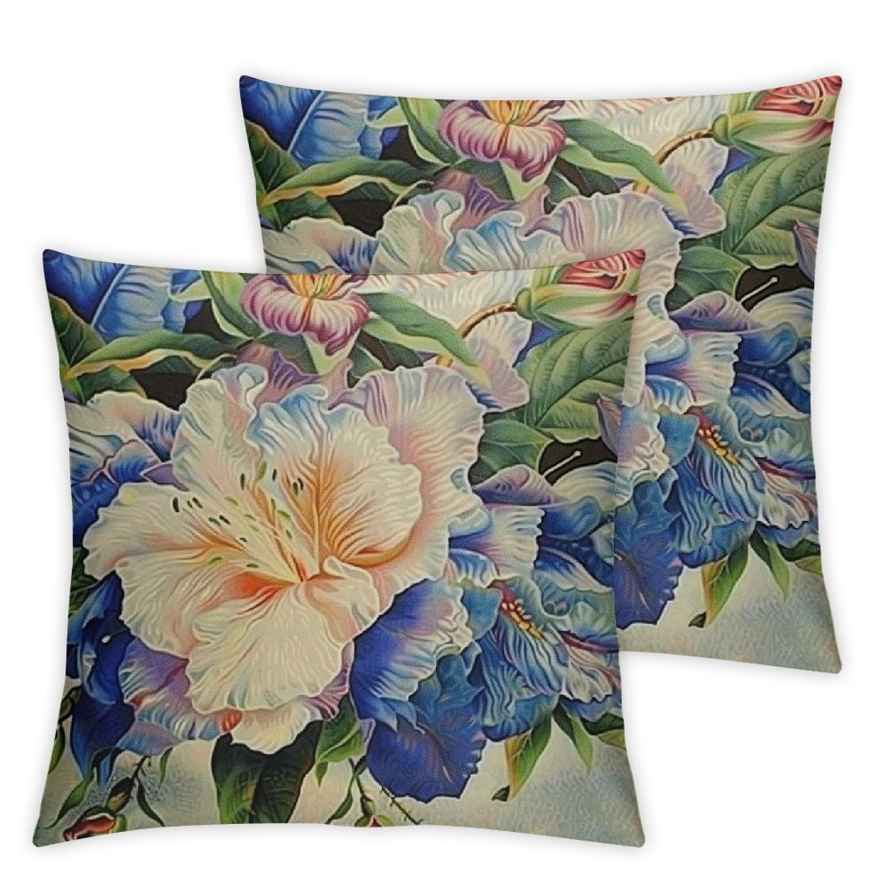 Ullo0ord Pillow Cover Garden Seamless Realistic Pattern Autumn Blossom ...