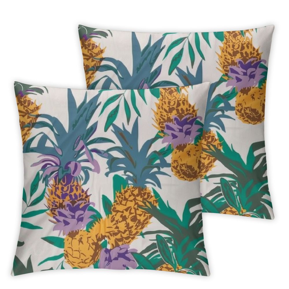 Ullo0ord Pineapple Throw Pillow Cover Colorful Pineapple with , Square ...