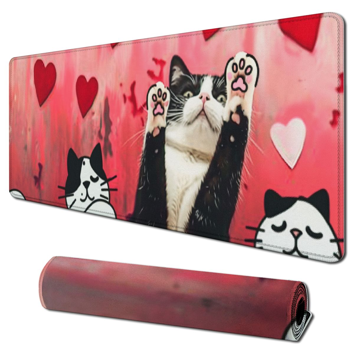 Ullo0ord Pink Cat Paw Gaming Mouse Pad Extended Large Mouse Mat Inch ...