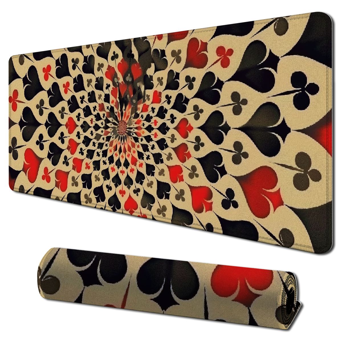Ullo0ord Playing Cards Rotating Non-Slip Mouse Pads Rubber Desk Mat ...