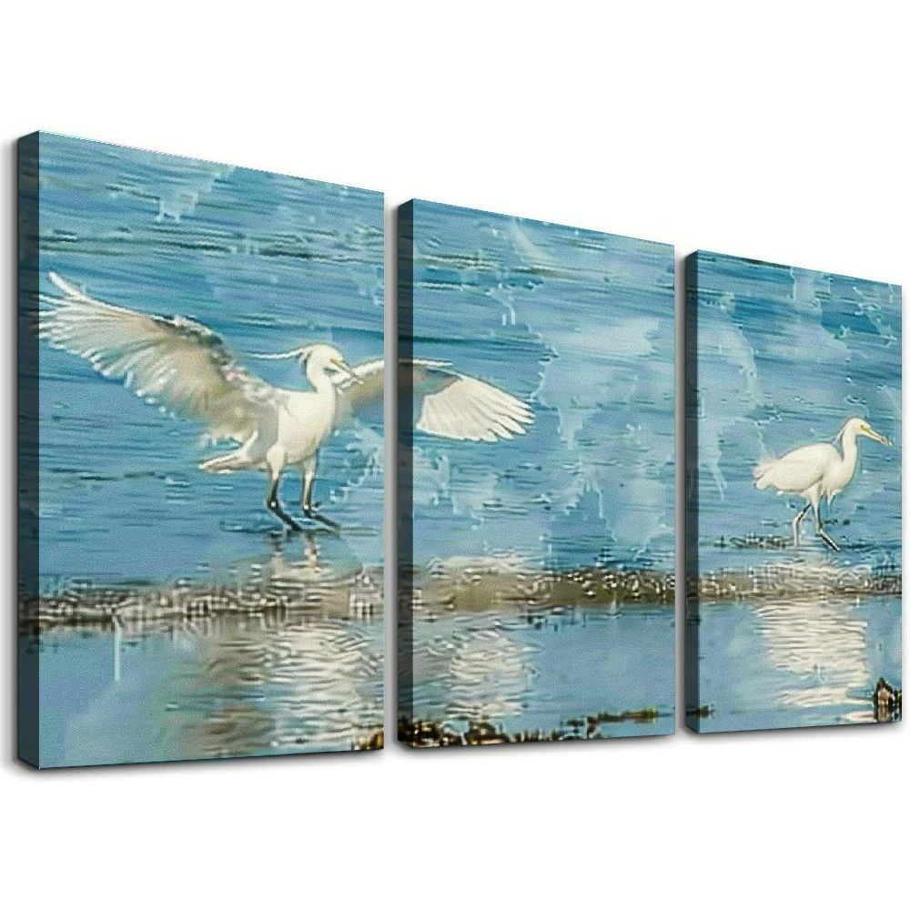 Ullo0ord Posters Heron Wall Art Seabird Pictures on The Beach with ...
