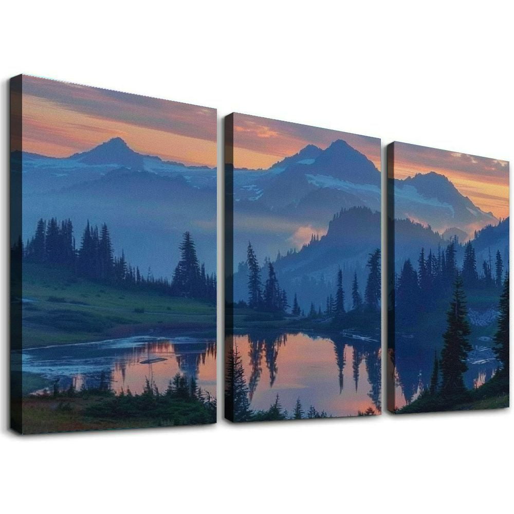 Ullo0ord Posters Wall Art Canvas Poster Painting For Lake Primitive ...