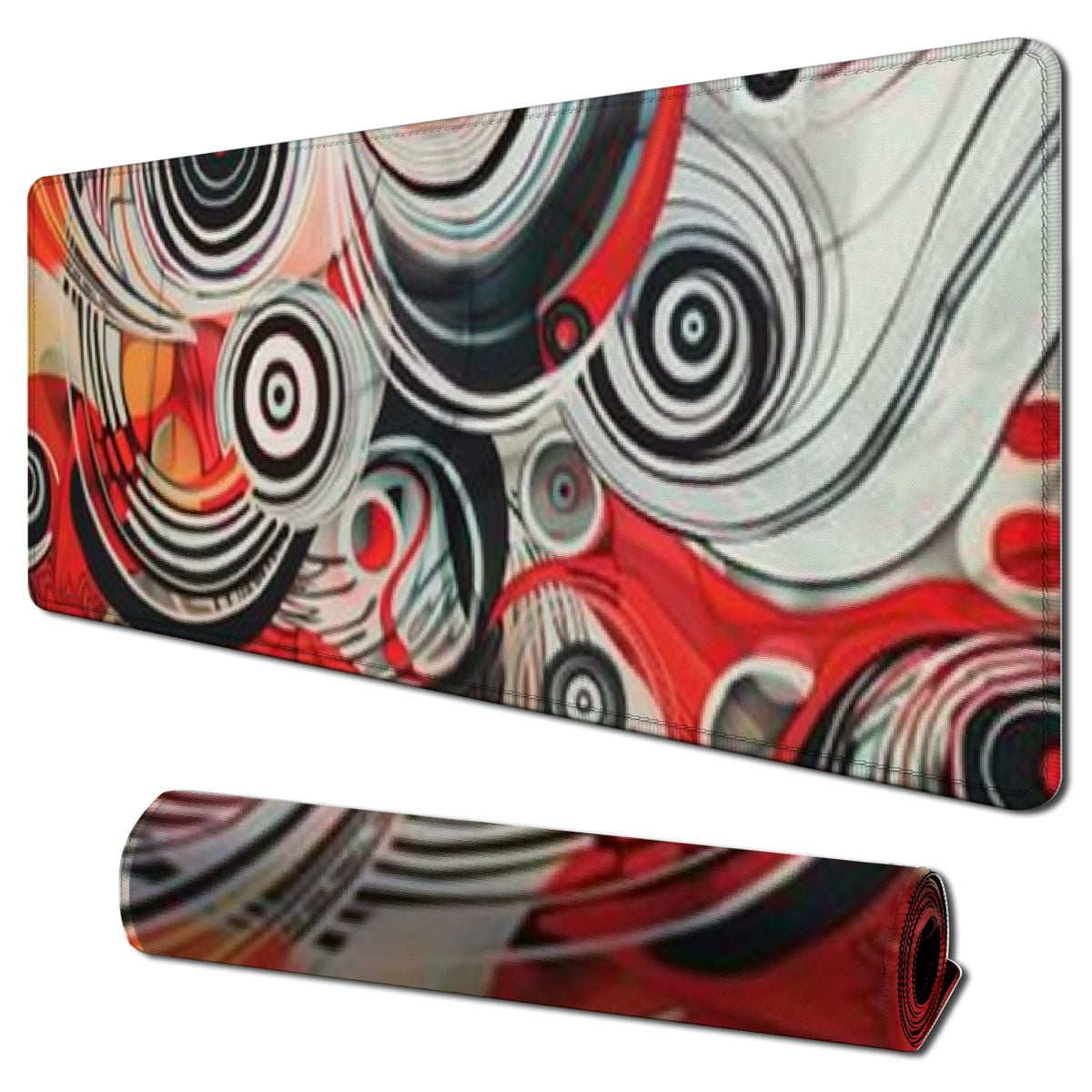 Ullo0ord Red Black White Abstract Prints Large Office Gaming Mouse pad ...
