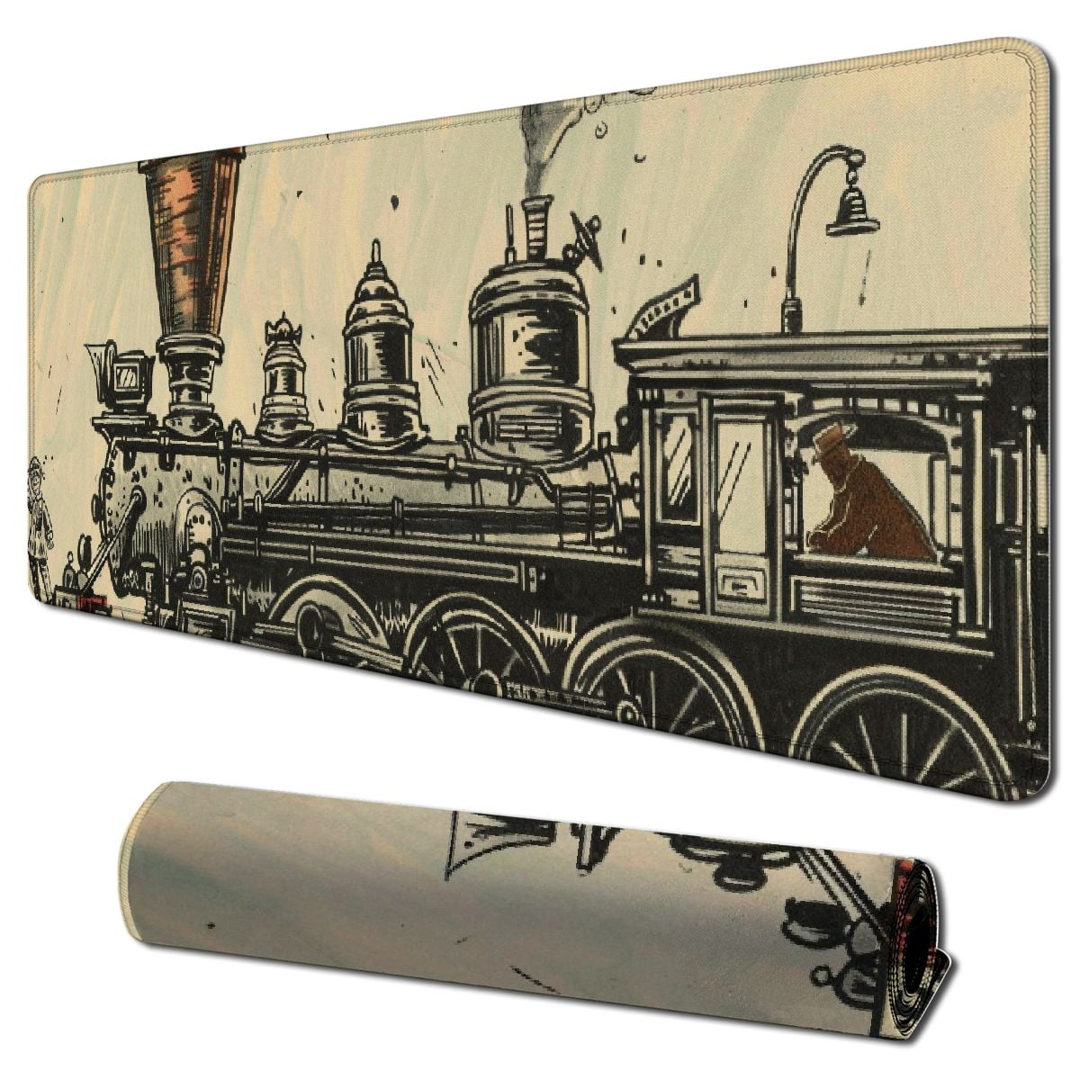 Ullo0ord Retro Steam Locomotive Train Large Mouse Pad Mouse Pad ...