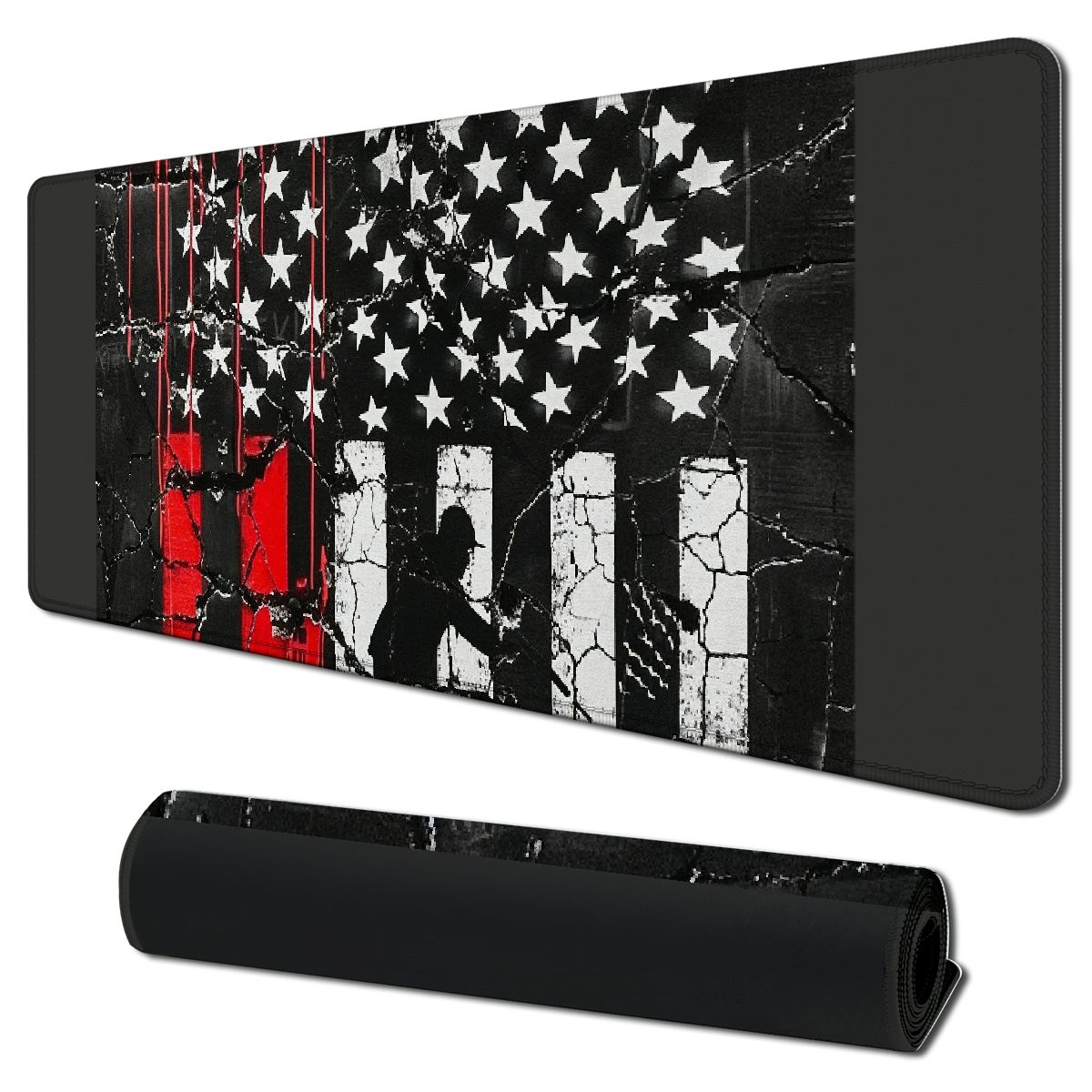 Ullo0ord Retro USA Flag Bass Fishing Funny Desk Mat Protector Non-Slip ...