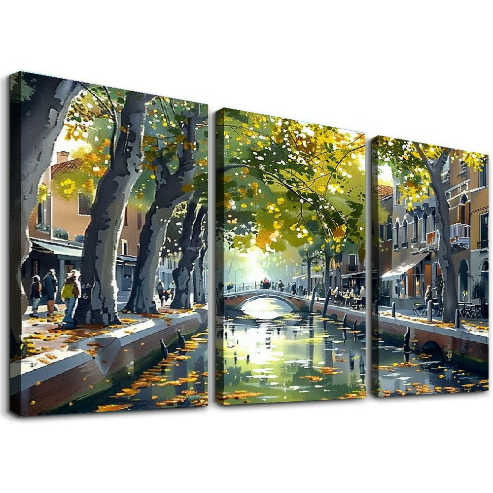 Ullo0ord Riverside Ready to Hang Wall Art Paintings Printed Picture ...