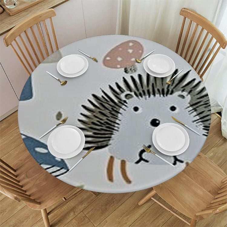 Ullo0ord Round Table Cover with Backing Elastic Edge Waterproof ...