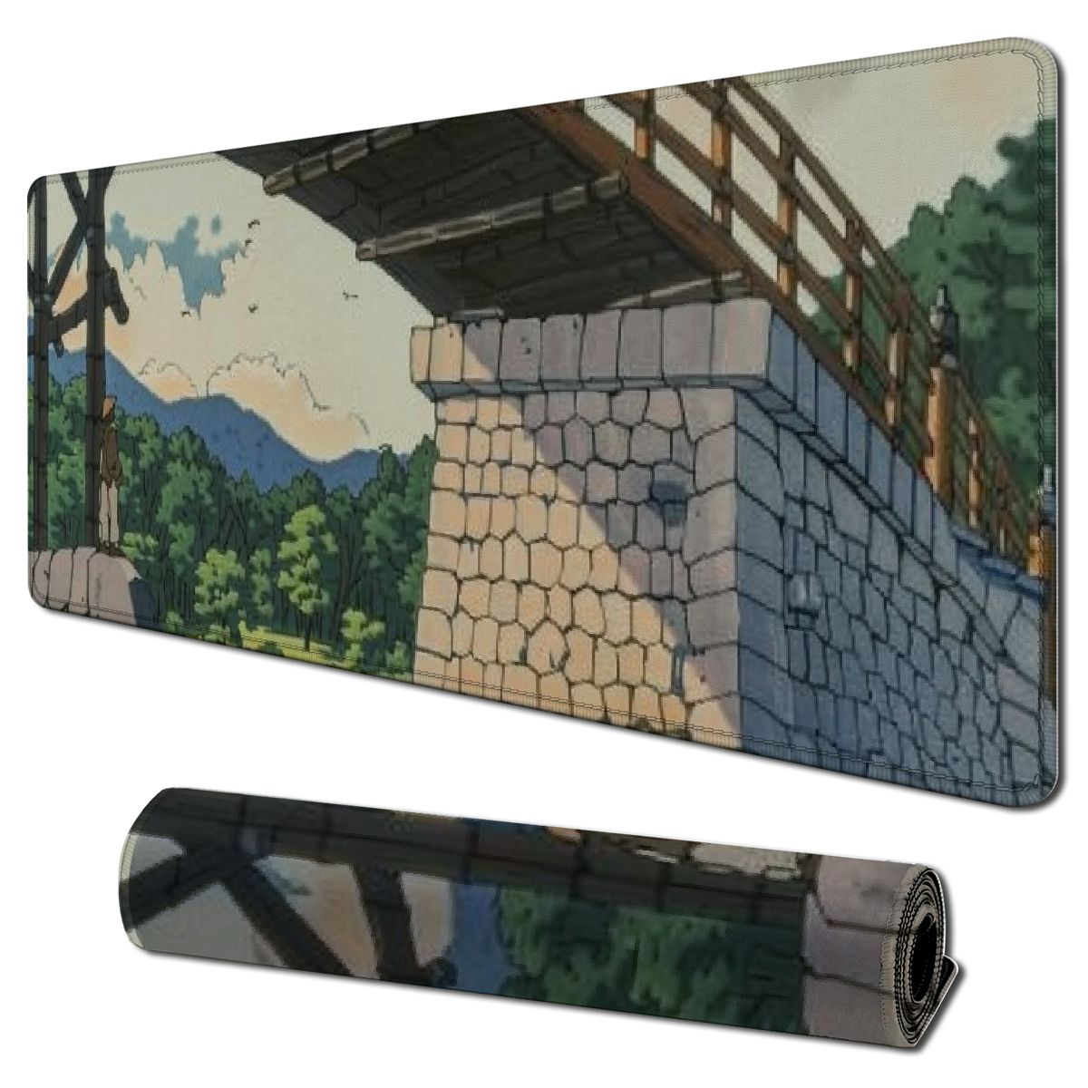 Ullo0ord SUO Gold Belt Bridge Japanese Art Large Mouse Pad for Desk ...