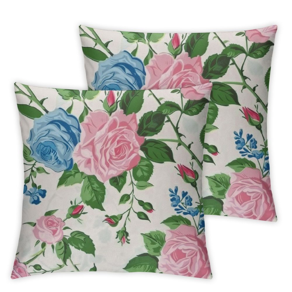 Ullo0ord Shabby Flora Throw Pillow Cover Forget Me Not Flowers with ...