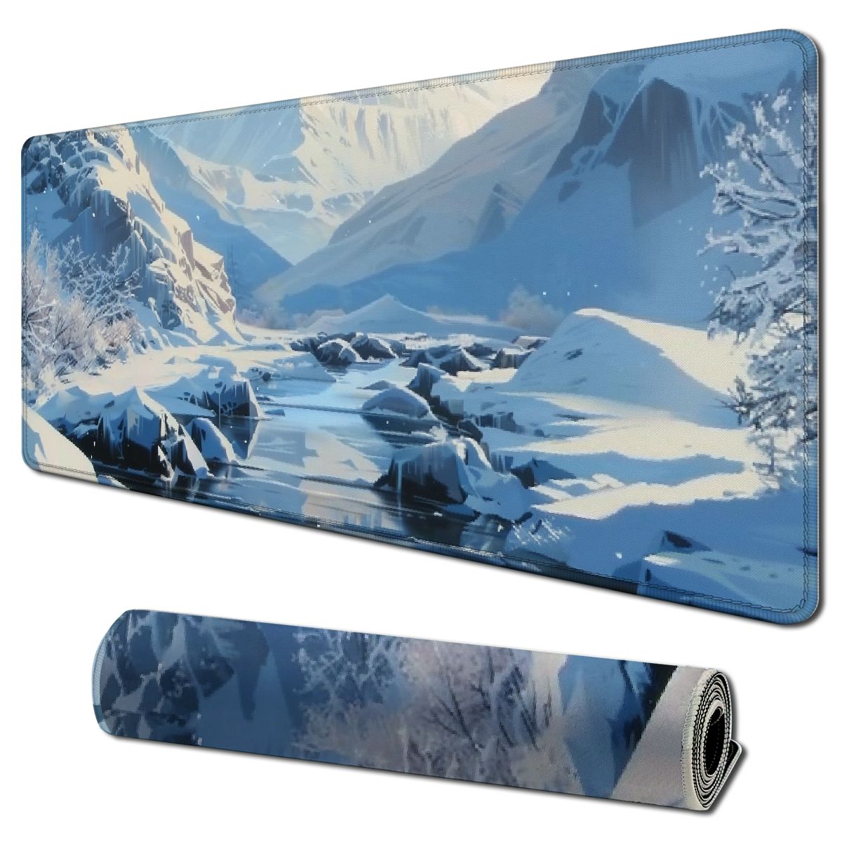 Ullo0ord Snowy Mountain Scenery Prints Extra large rubber mouse pad ...