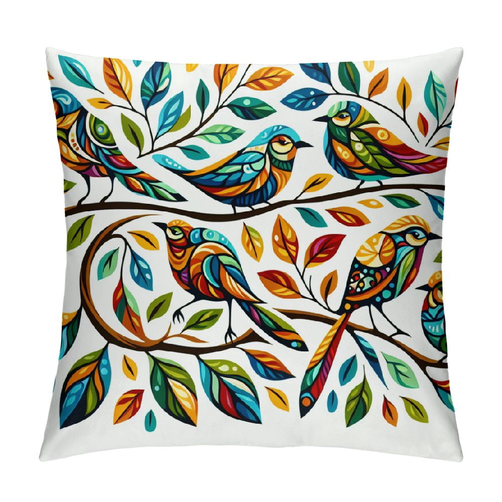 Ullo0ord Spring Birds Pillow Covers, Outdoor Farmhouse Birds Pillow ...