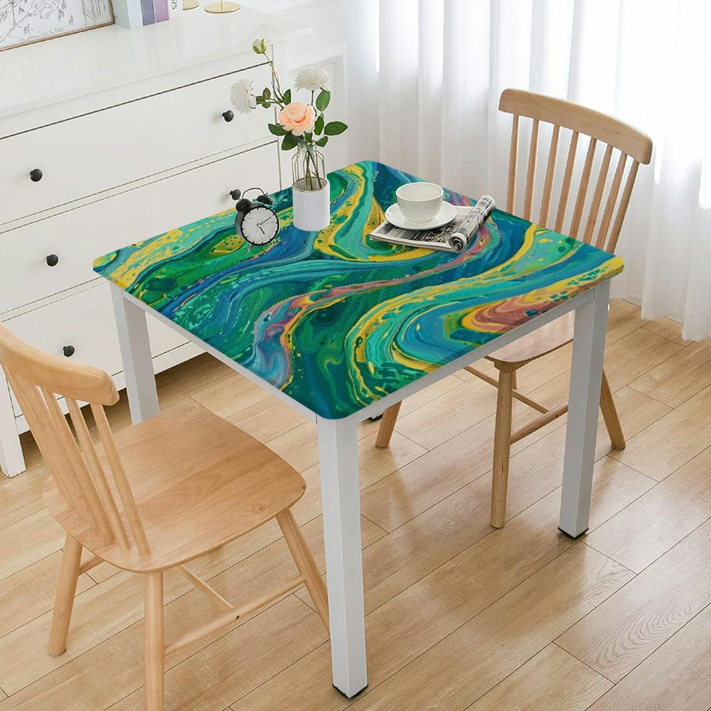 Ullo0ord Square Fitted Tablecloth, Style Texture, Elastic Edge, Can ...