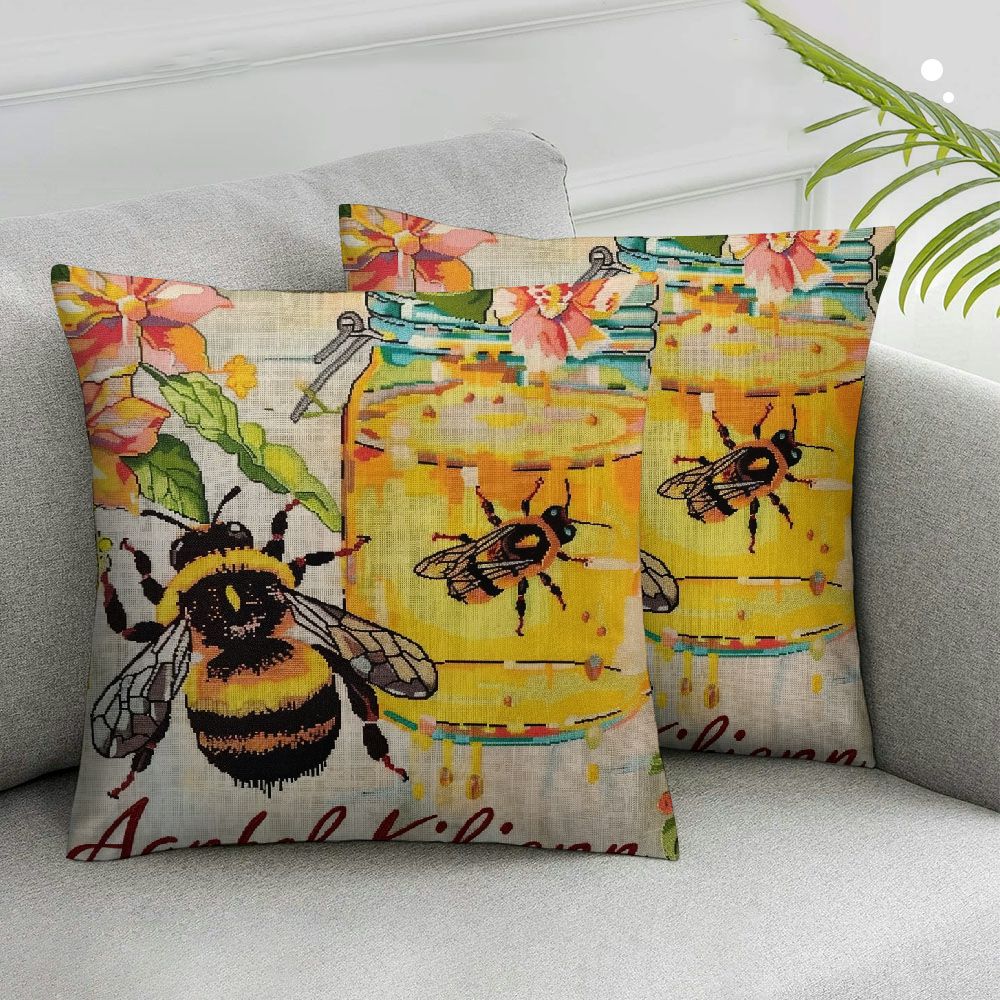 Ullo0ord Summer Pillow Covers Sweet Honey Bee Throw Pillow Covers ...