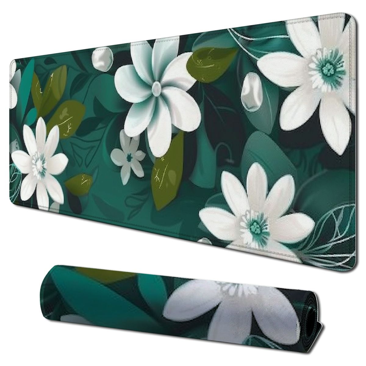 Ullo0ord Teal Grey and White Extra large rubber mouse pad Strong ...