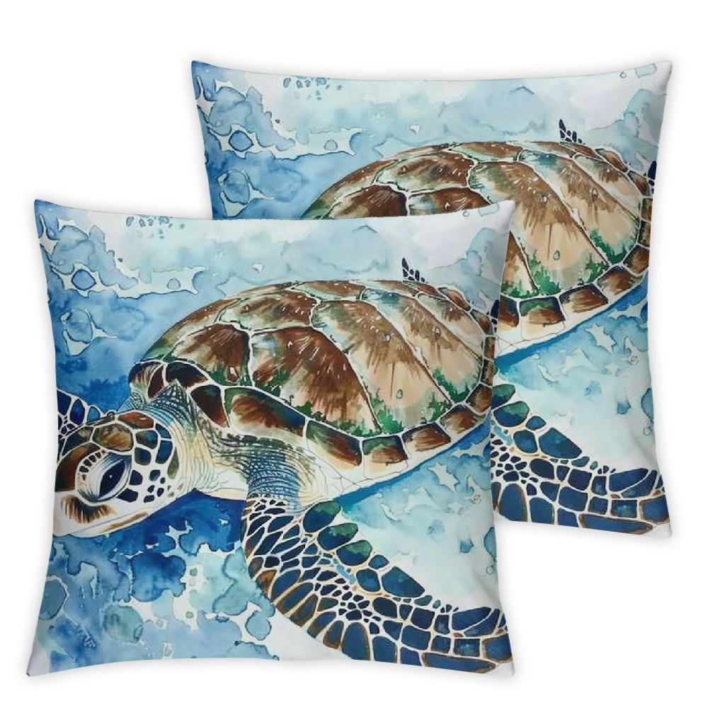 Ullo0ord Throw Pillow Case Ocean Sea Animals Swim Decorative Pillow ...