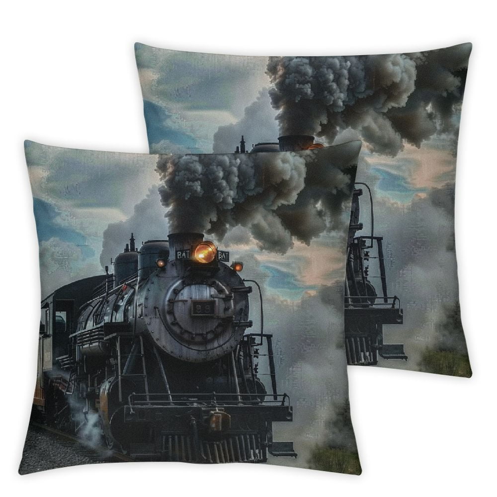 Ullo0ord Throw Pillow Cushion Cover, Vintage Locomotive in Countryside ...