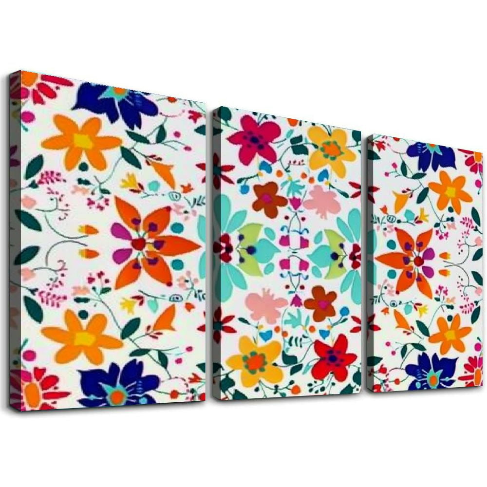 Ullo0ord Wall Art Prints One Piece 12x18 inch, Colorful Leaves Flowers ...