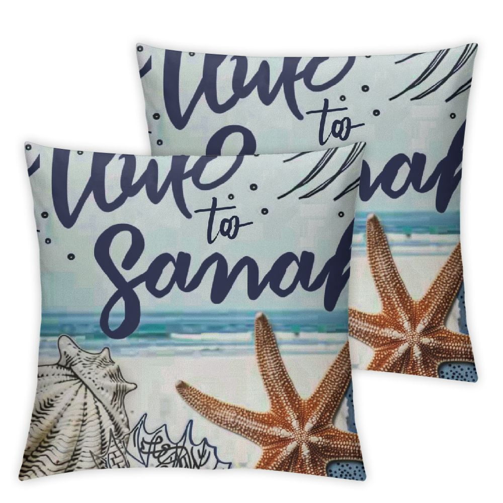 Ullo0ord Waterproof Take Me to The Beach Summer Pillow Covers Blue ...