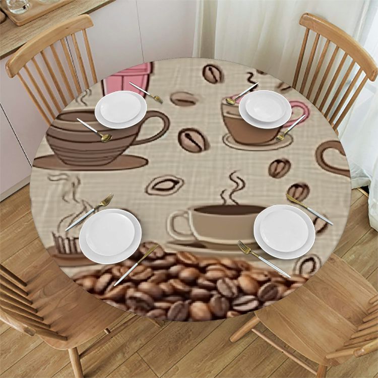 Ulloord Beach Coastal Sea Beach Round Fitted Table Covers Elastic Edge ...