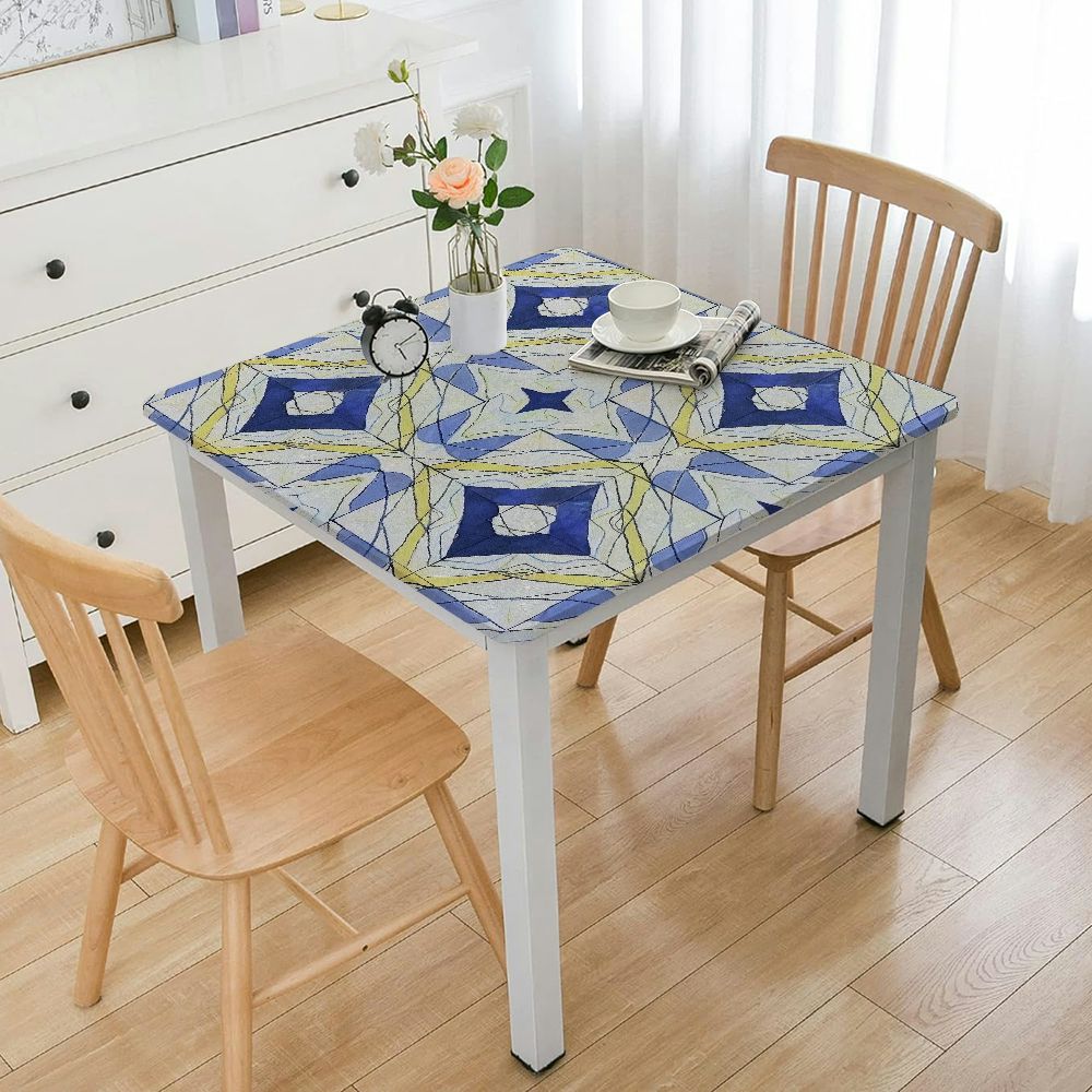 Ulloord Beige Tan Pads for Round Tables Wavy Curved Pattern in Stripes ...